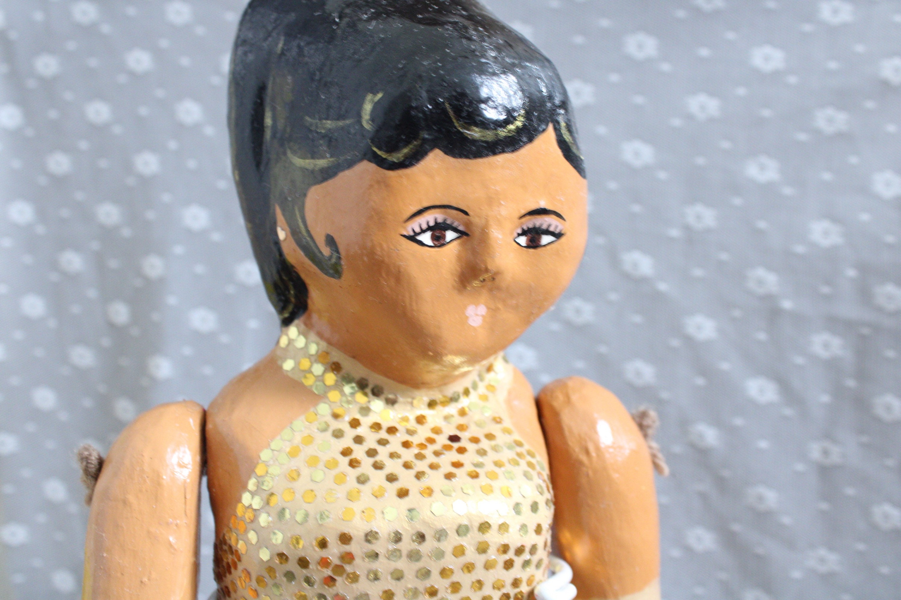 1960s Inspired Paper Mache Doll, Motown Singer Doll, Folk Art Doll ...