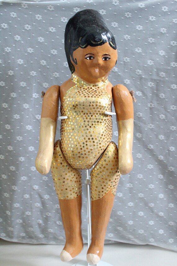 1960s Inspired Paper Mache Doll Motown Singer Doll Folk Art - Etsy