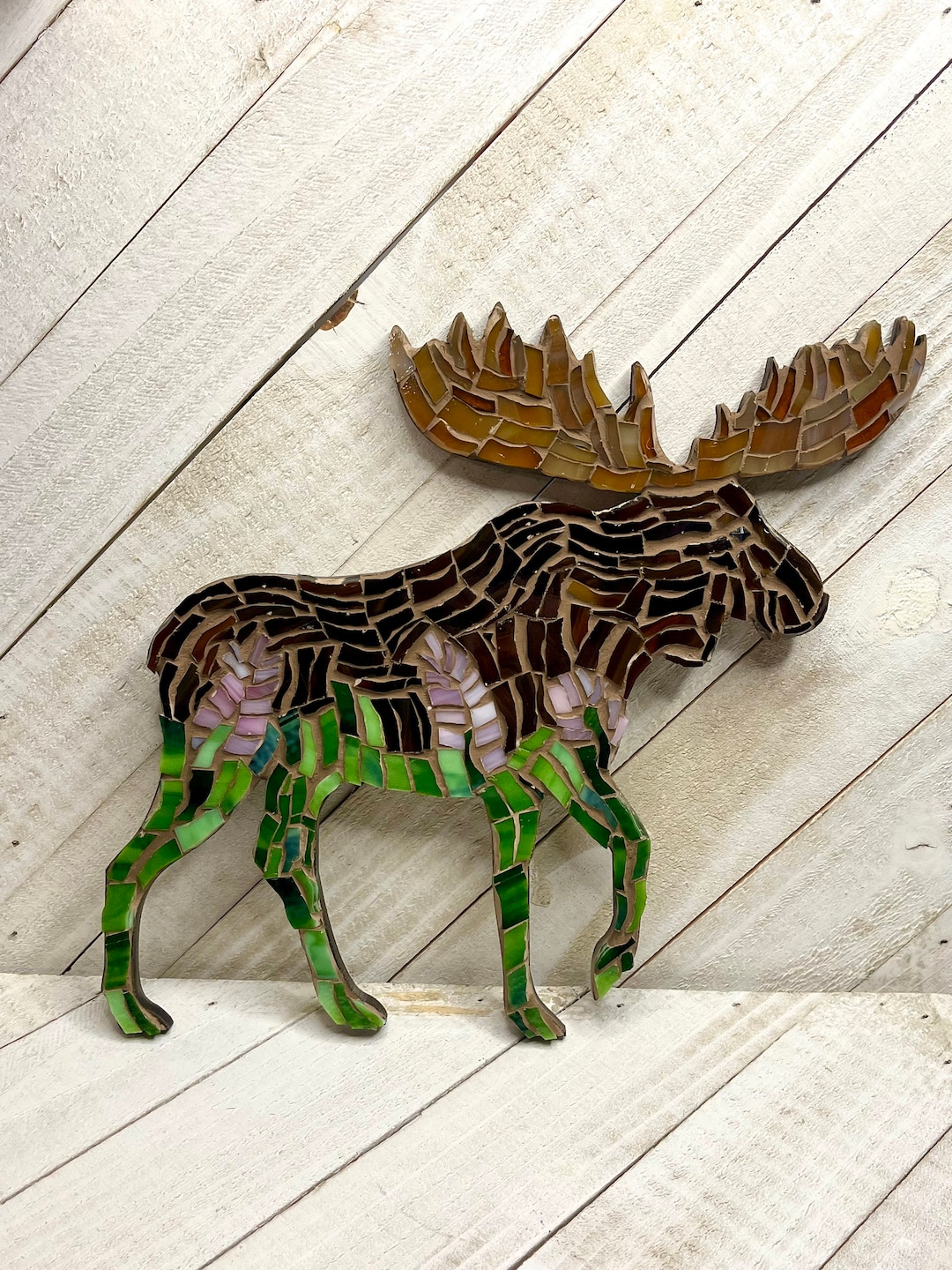 DIY Stained Glass Mosaic Moose Kit - Etsy