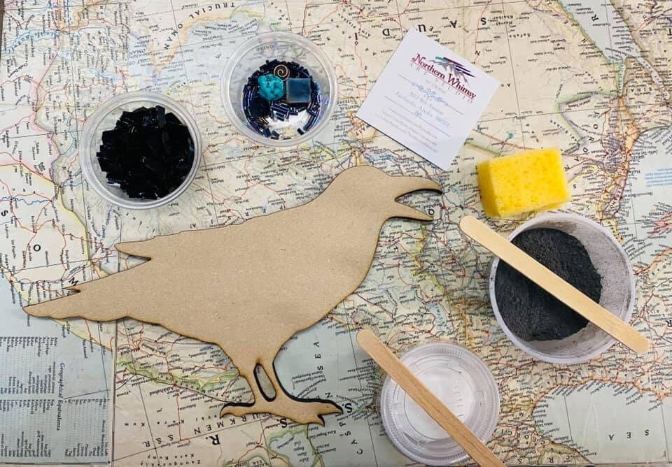 Raven DIY Stained Glass Mosaic Kit - Etsy