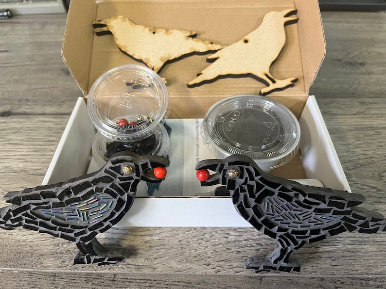 DIY Stained Glass Two Raven Ornaments Mosaic Kit - Etsy