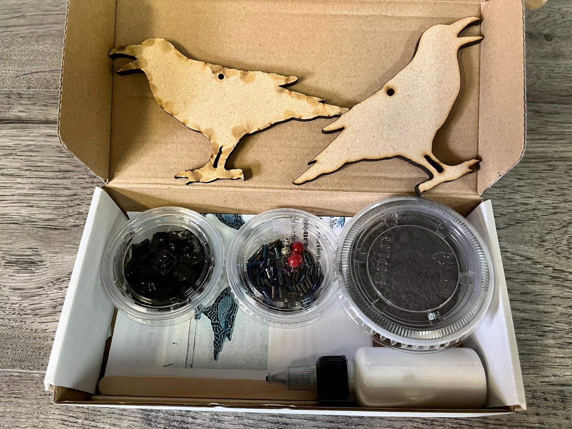 DIY Stained Glass Two Raven Ornaments Mosaic Kit - Etsy