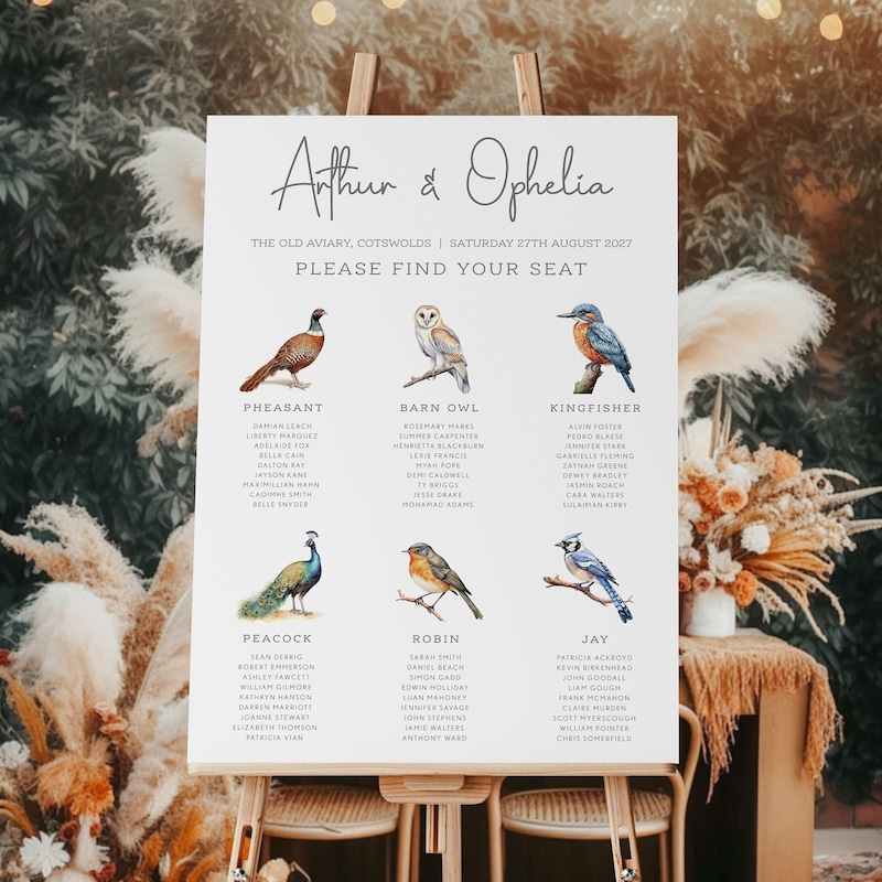 Wedding Table Plan Animals - Etsy
