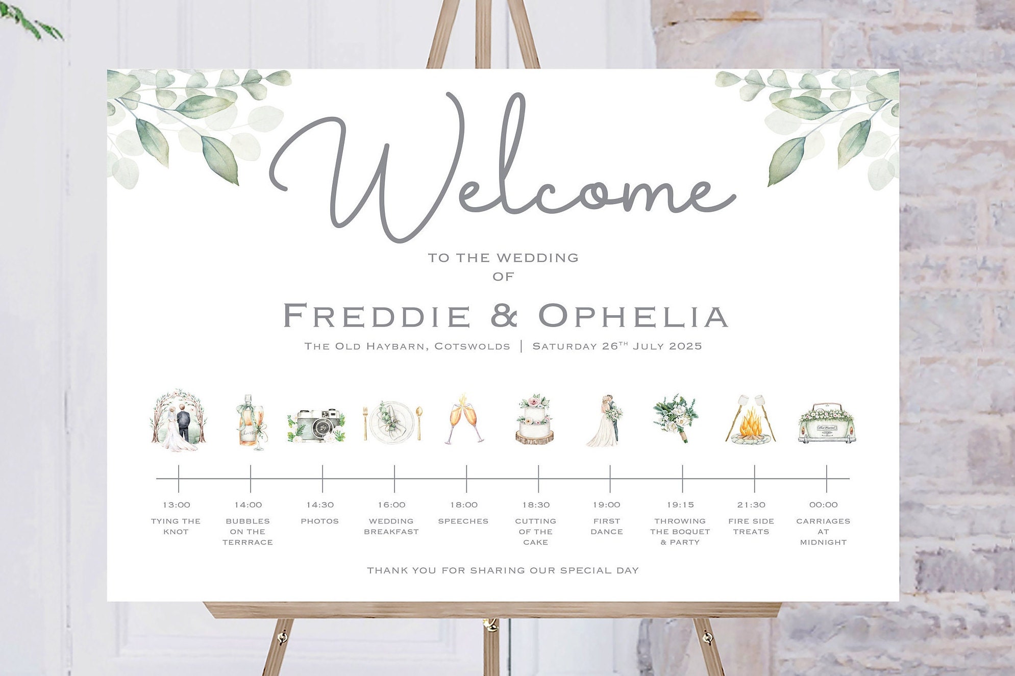 Wedding Welcome Order of the Day Wedding Event Sign - Etsy UK