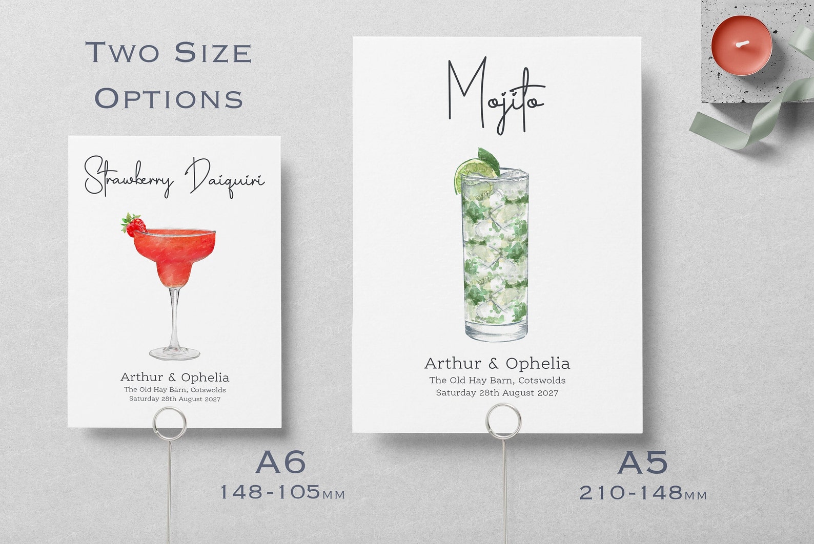 Cocktail Table Names Cocktail Themed Table Cards Wedding - Etsy UK