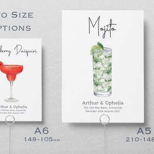 Cocktail Table Names Cocktail Themed Table Cards Wedding - Etsy