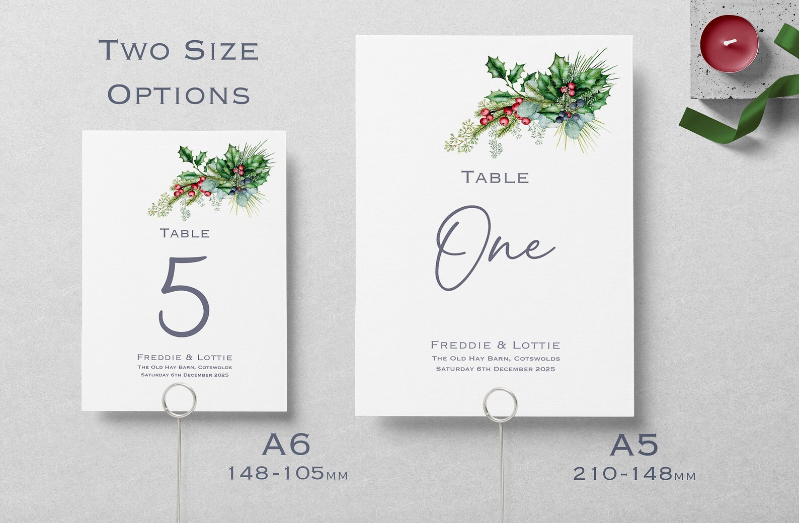 Christmas Table Numbers Xmas Wedding Table Names Printed - Etsy UK
