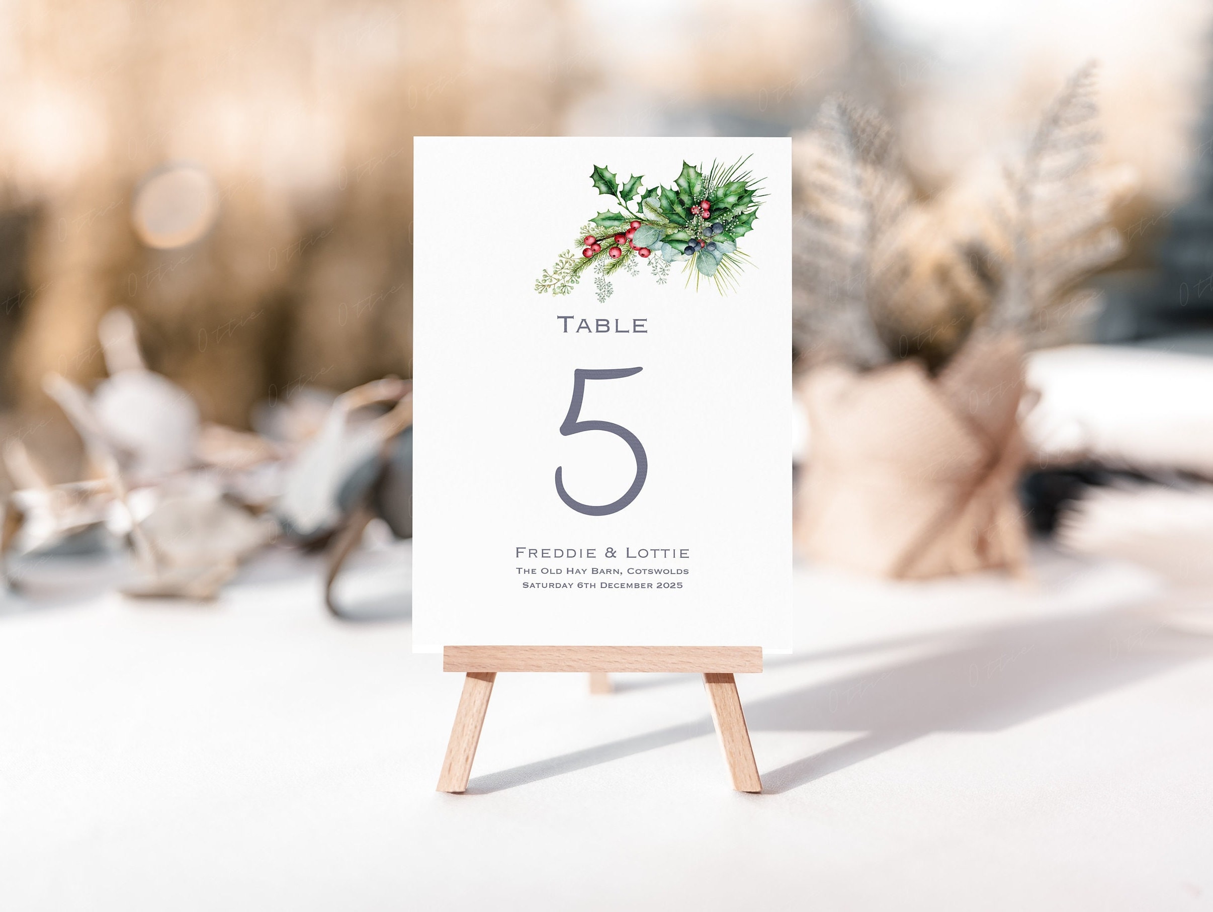 Christmas Table Numbers Xmas Wedding Table Names Printed - Etsy UK