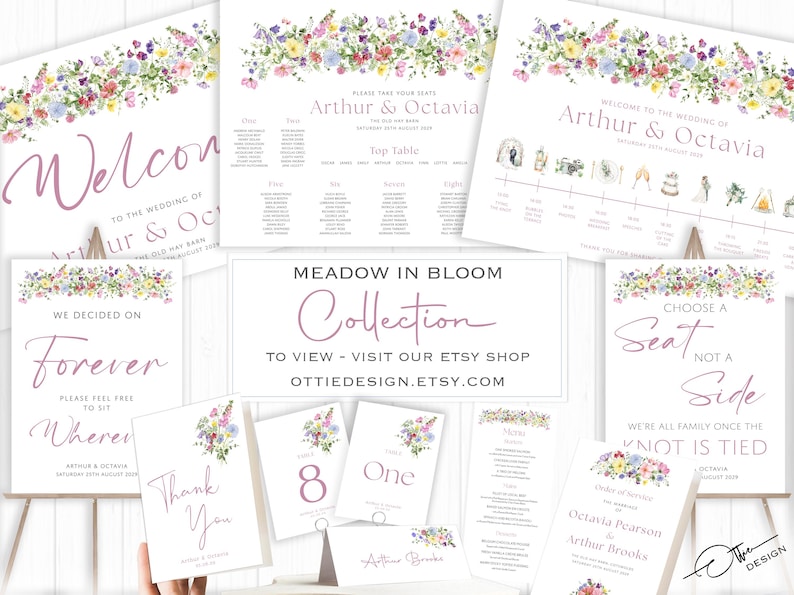 Wedding Table Numbers, Table Names, Wildflower Number Cards, Floral ...