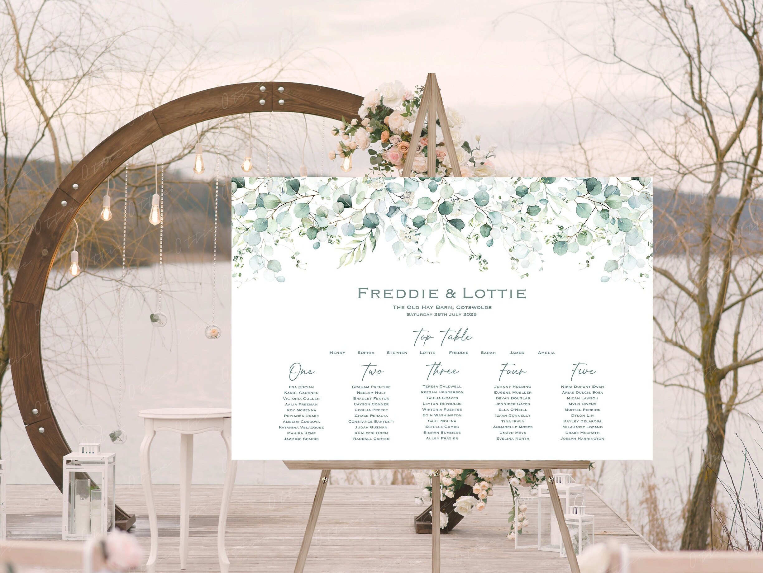Eucalyptus Wedding Table Plan Wedding Breakfast Seating Plan - Etsy