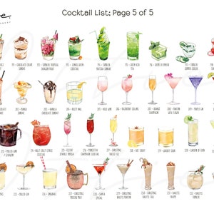 PRINTED Hen Party Wedding Signature Cocktail Sign | Personalised ...