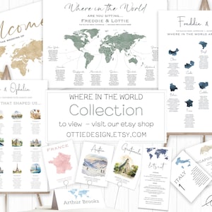 Travel Theme Table Numbers for Wedding | Destination Table Names ...