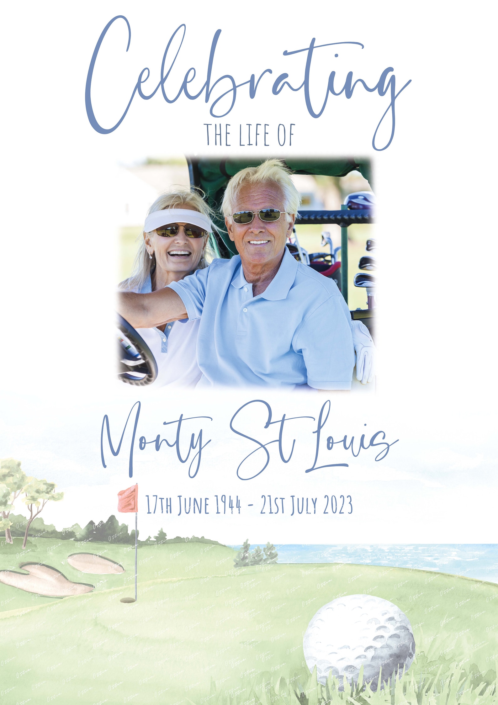 PRINTED Golf Funeral Memorial Welcome Sign | Celebration of Life ...