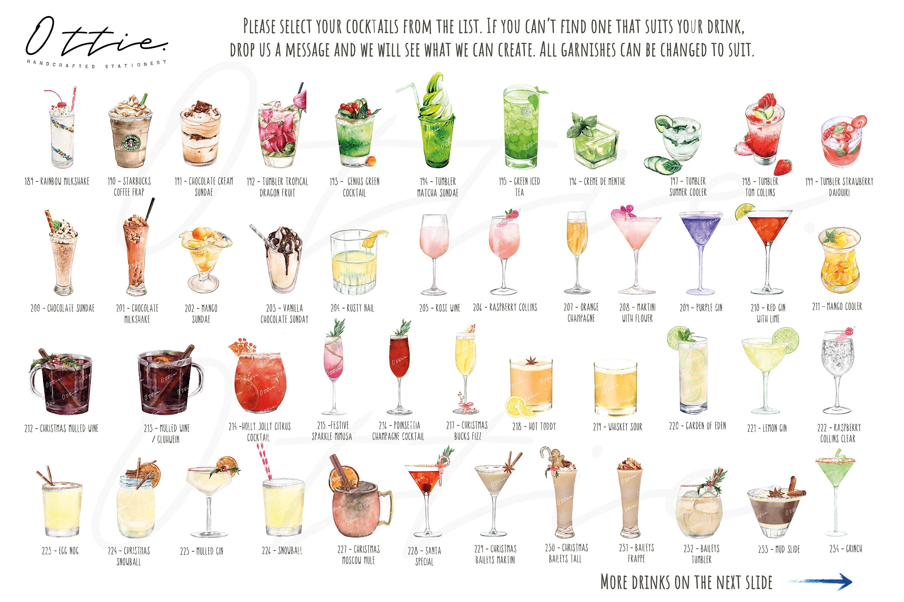 PRINTED, Personalised Signature Cocktail Bar Sign, Roses Table Plan ...