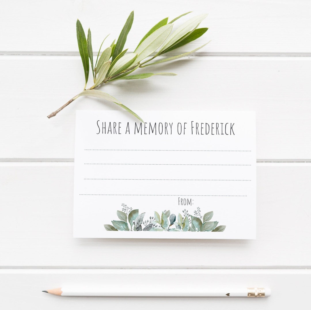 Funeral Share A Memory Card Pack | Personalised Funeral Share A Memory ...