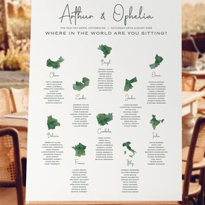 Travel Wedding Table Plan World Map Wedding Table Plan - Etsy