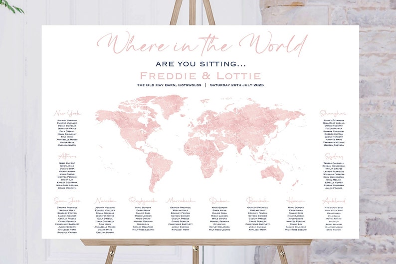 World Map Wedding Table Plan Where in the World Are You - Etsy UK