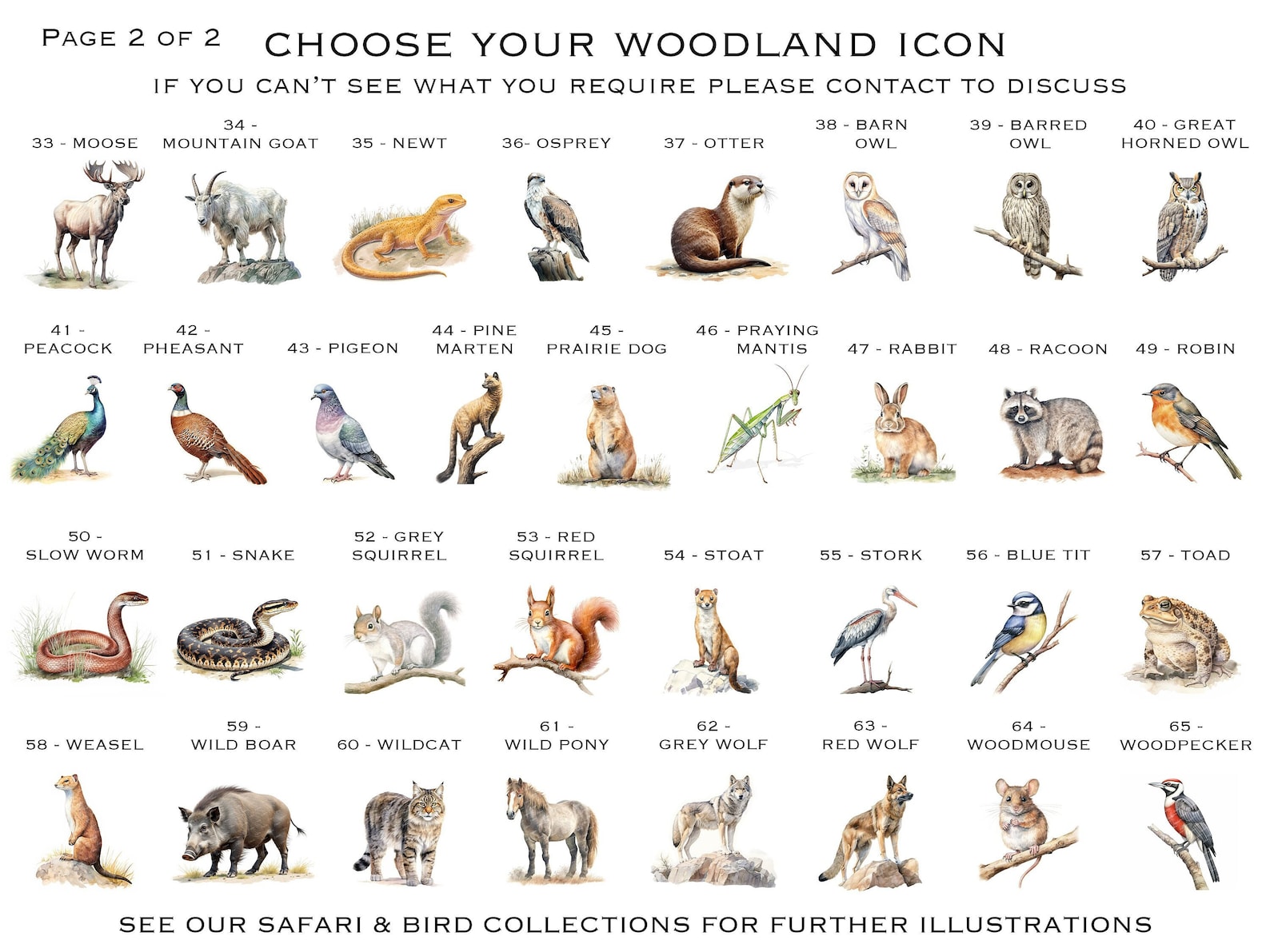 Woodland Forest Table Numbers | Wedding Animal Table Names ...