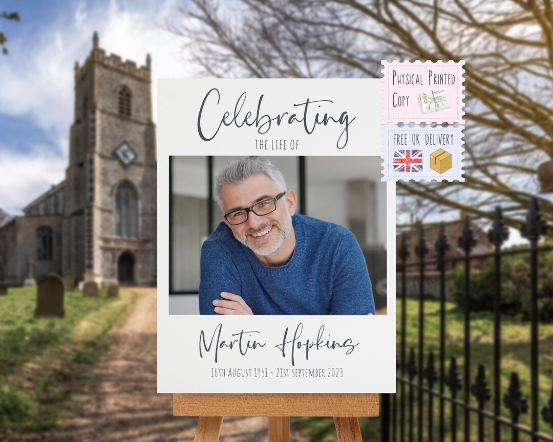 PRINTED Funeral Memorial Welcome Sign Celebration of Life Photo Funeral ...