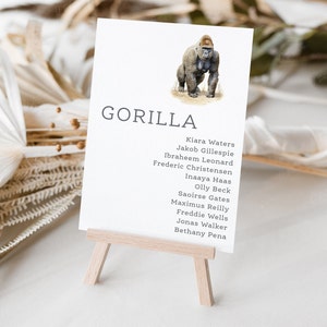 Animal Themed Table Plan Cards | Wedding Table Plan Cards | Safari ...