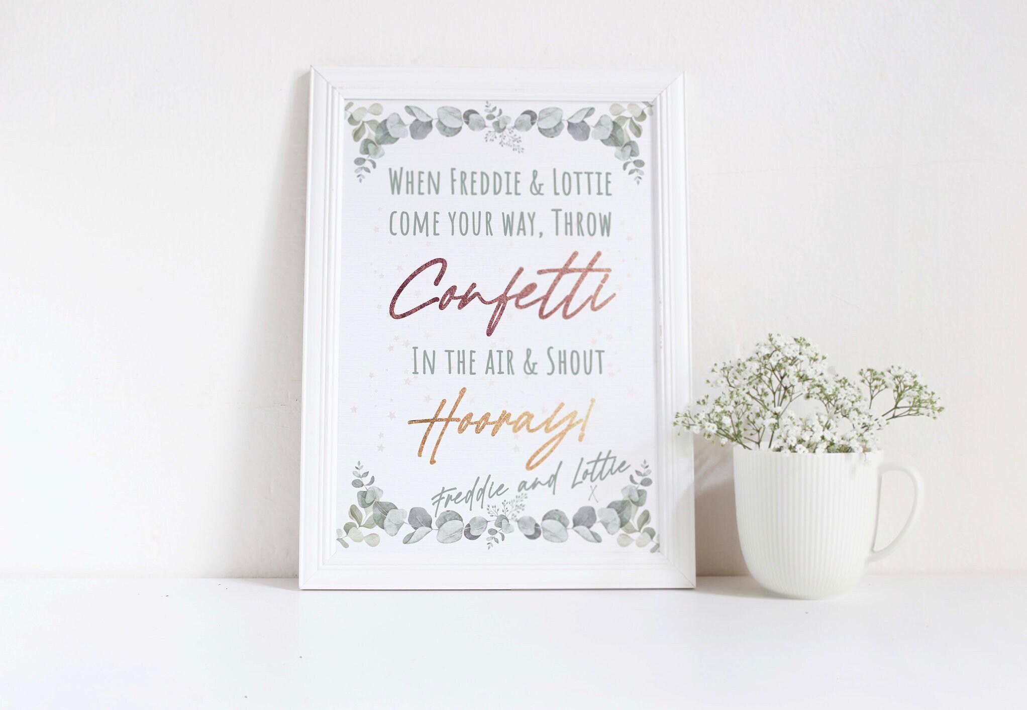 PRINTED With Your Names Personalised Wedding Confetti Sign - Etsy UK