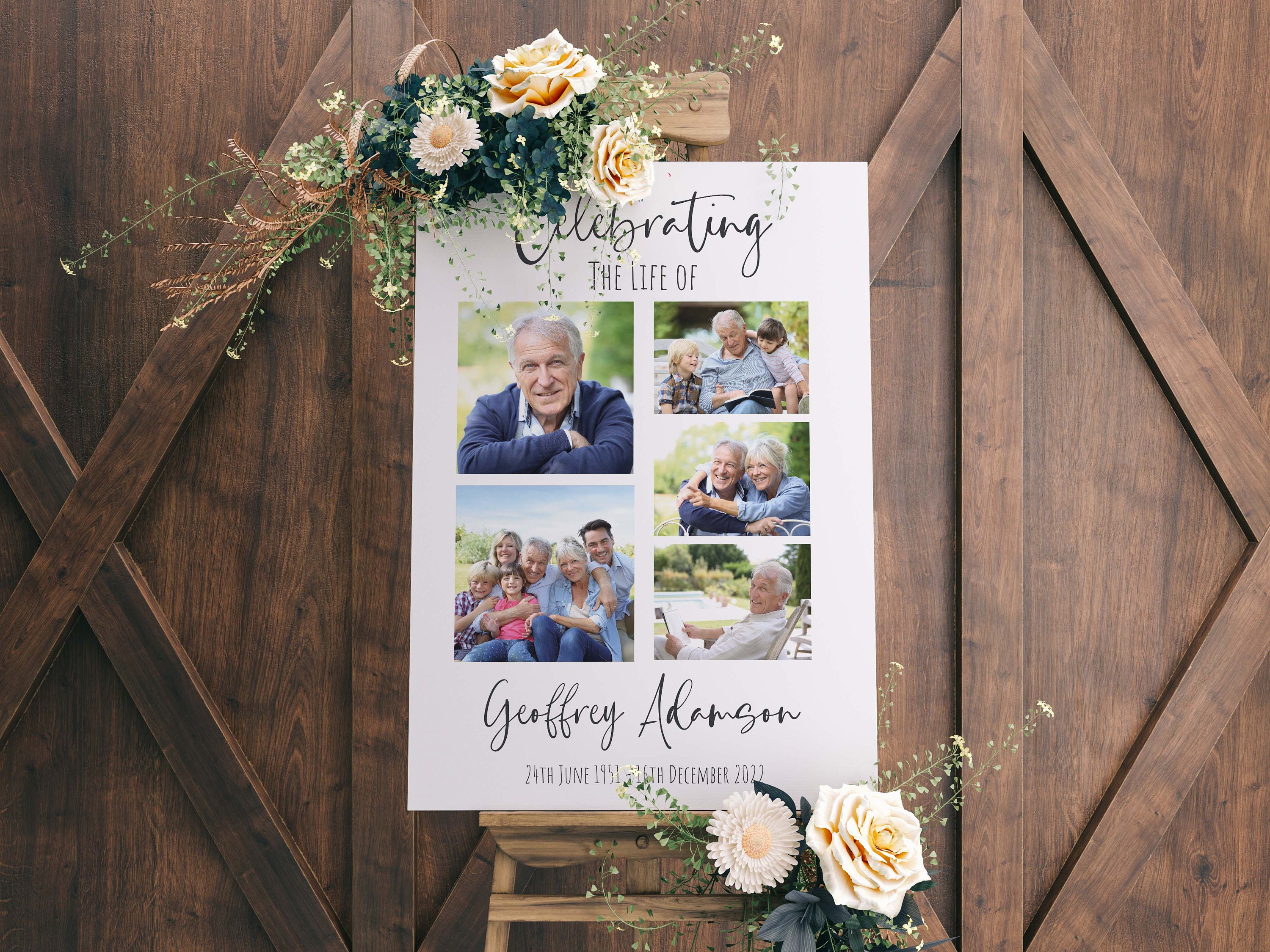 PRINTED Funeral Welcome Memorial Board Sign Memorial Photo - Etsy