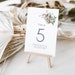 Winter Red Berry Table Numbers Wedding Table Names Printed Wedding ...