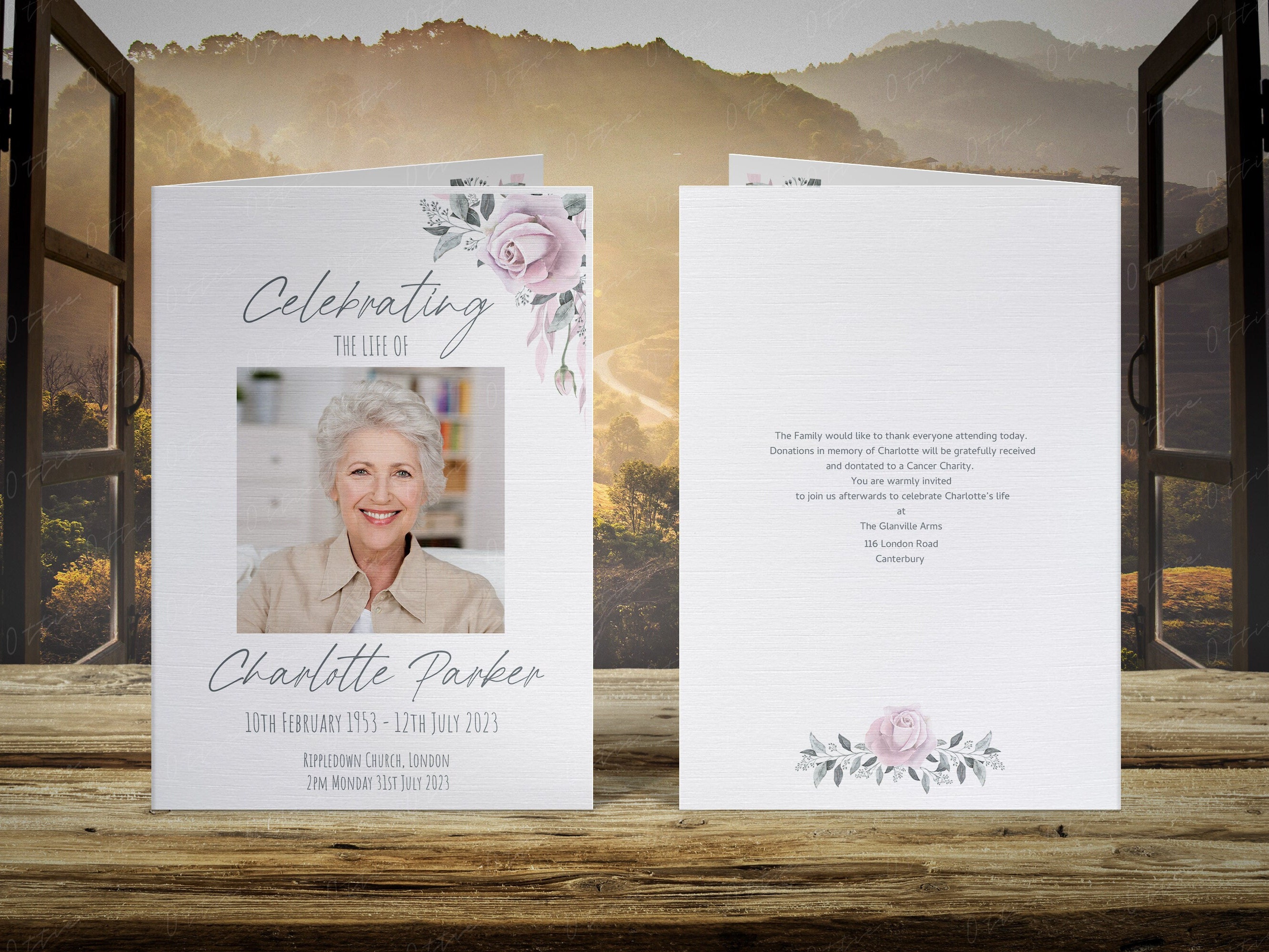 PRINTED Order of Service Program | Celebration of Life | PREMIUM Linen ...