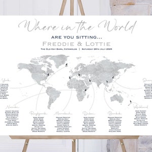 World Map Wedding Table Plan | Where in the World Are You Sitting ...
