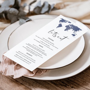 Travel Themed Wedding Menu Card | Guest Wedding Menu | Destination ...