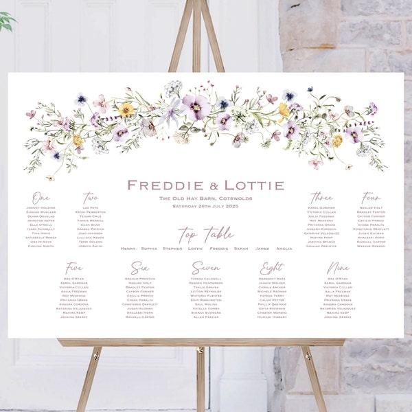 Wild Flower Seating Chart - Etsy