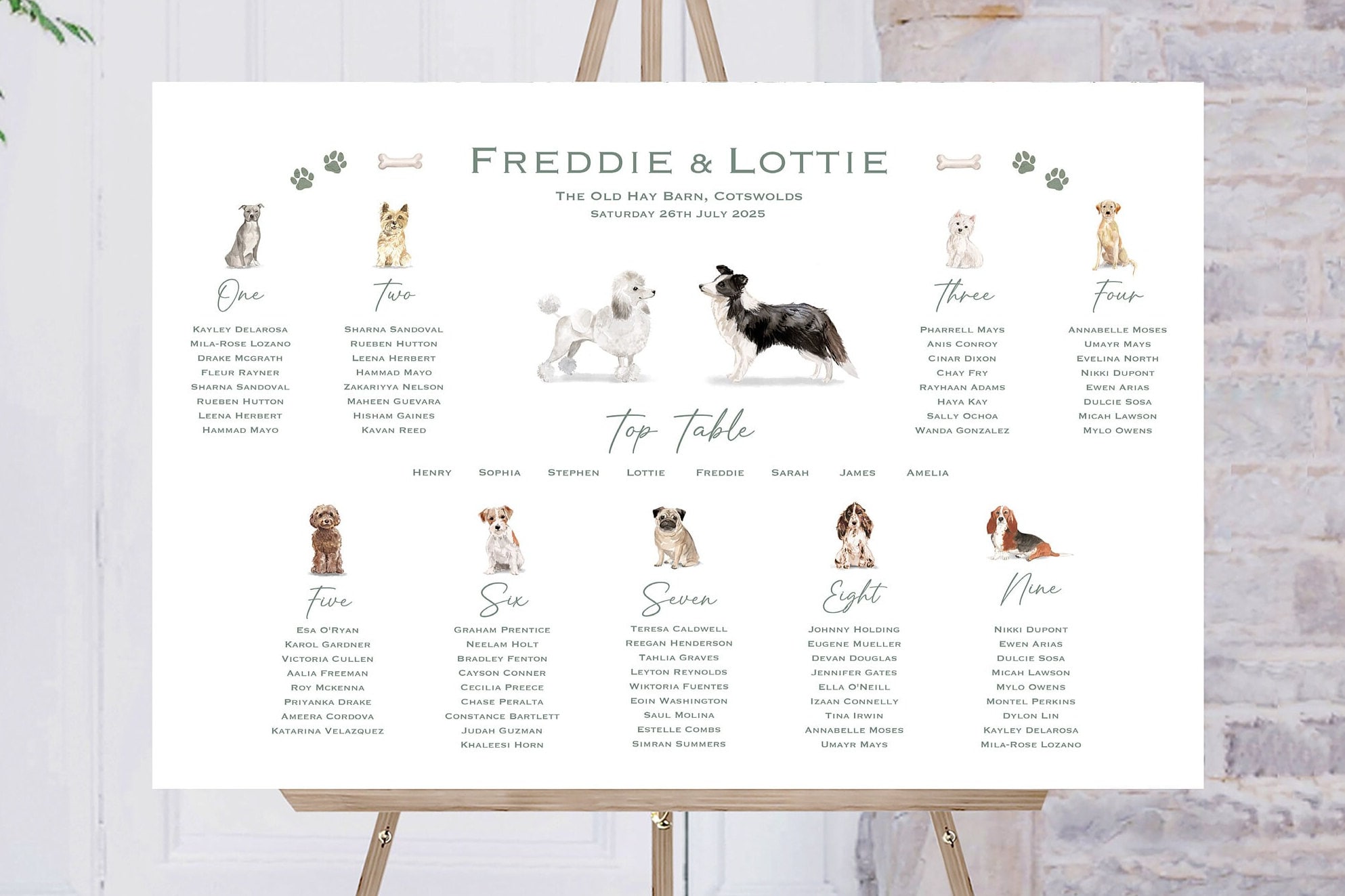 Dog Wedding Table Numbers Pooch Wedding Reception Table - Etsy