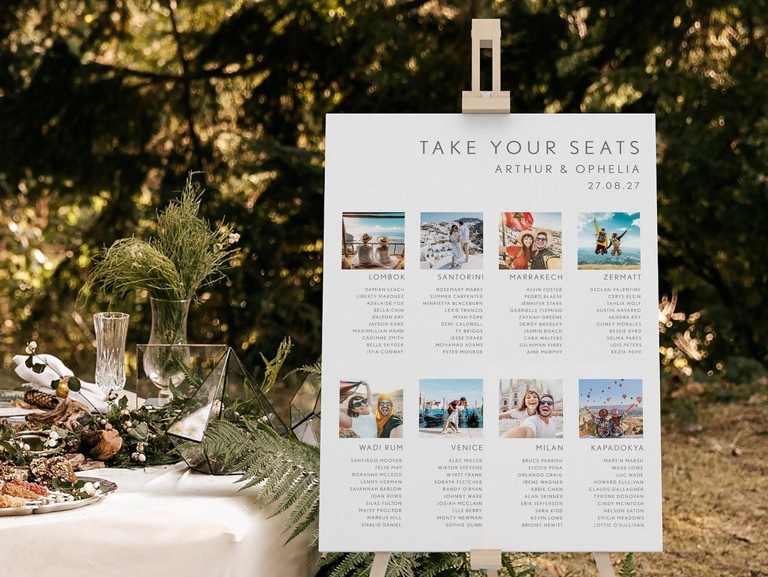 Photo Wedding Table Plan | Seating Plan With Photos | Travel Photo ...