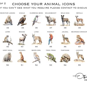 Animal Themed Table Plan Cards | Wedding Table Plan Cards | Safari ...