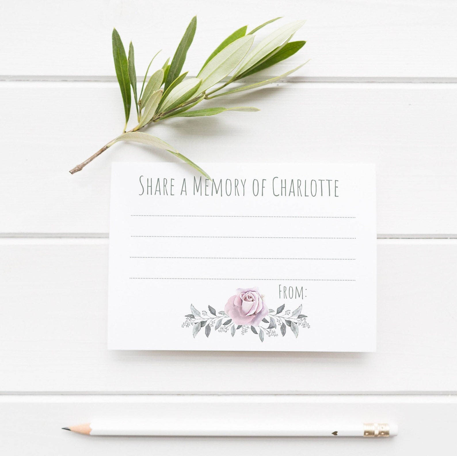 PRINTED, Share A Memory Cards, Pack of 25+, Personalised Funeral Share ...