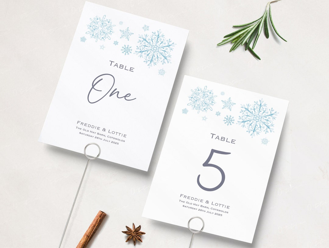 Wedding Table Numbers, Corporate Christmas Party, Snowflake Winter ...