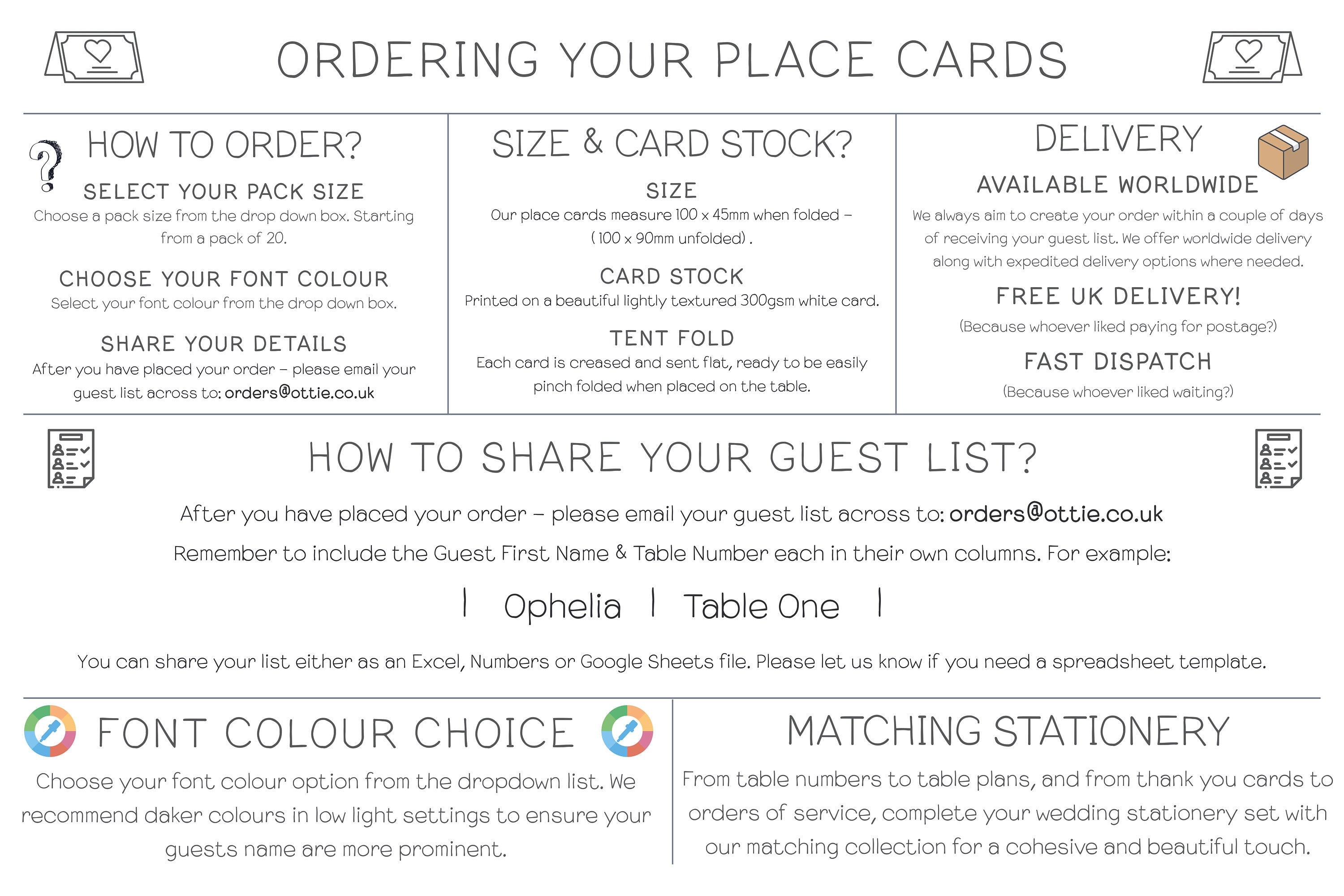 Personalised Tent Fold Place Cards | Name Cards | Wedding Modern ...