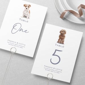 Dog Wedding Table Numbers Pooch Wedding Reception Table - Etsy