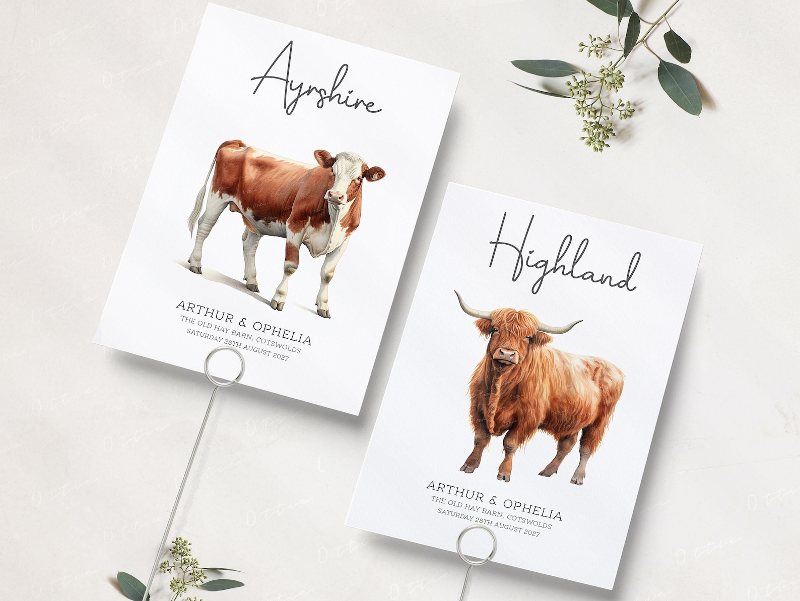 Cow Table Numbers | Cow Breed Wedding Table Names | Cattle Table Name ...