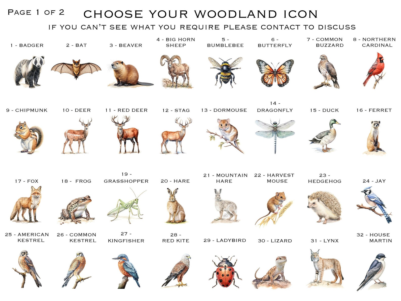 Woodland Forest Table Numbers | Wedding Animal Table Names ...