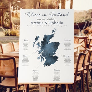 Scotland Table Plan Map of Scotland Wedding Table Plan destination ...