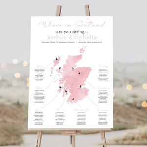Scotland Table Plan Map of Scotland Wedding Table Plan destination ...