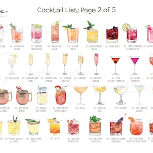 PRINTED Hen Party Wedding Signature Cocktail Sign | Personalised ...