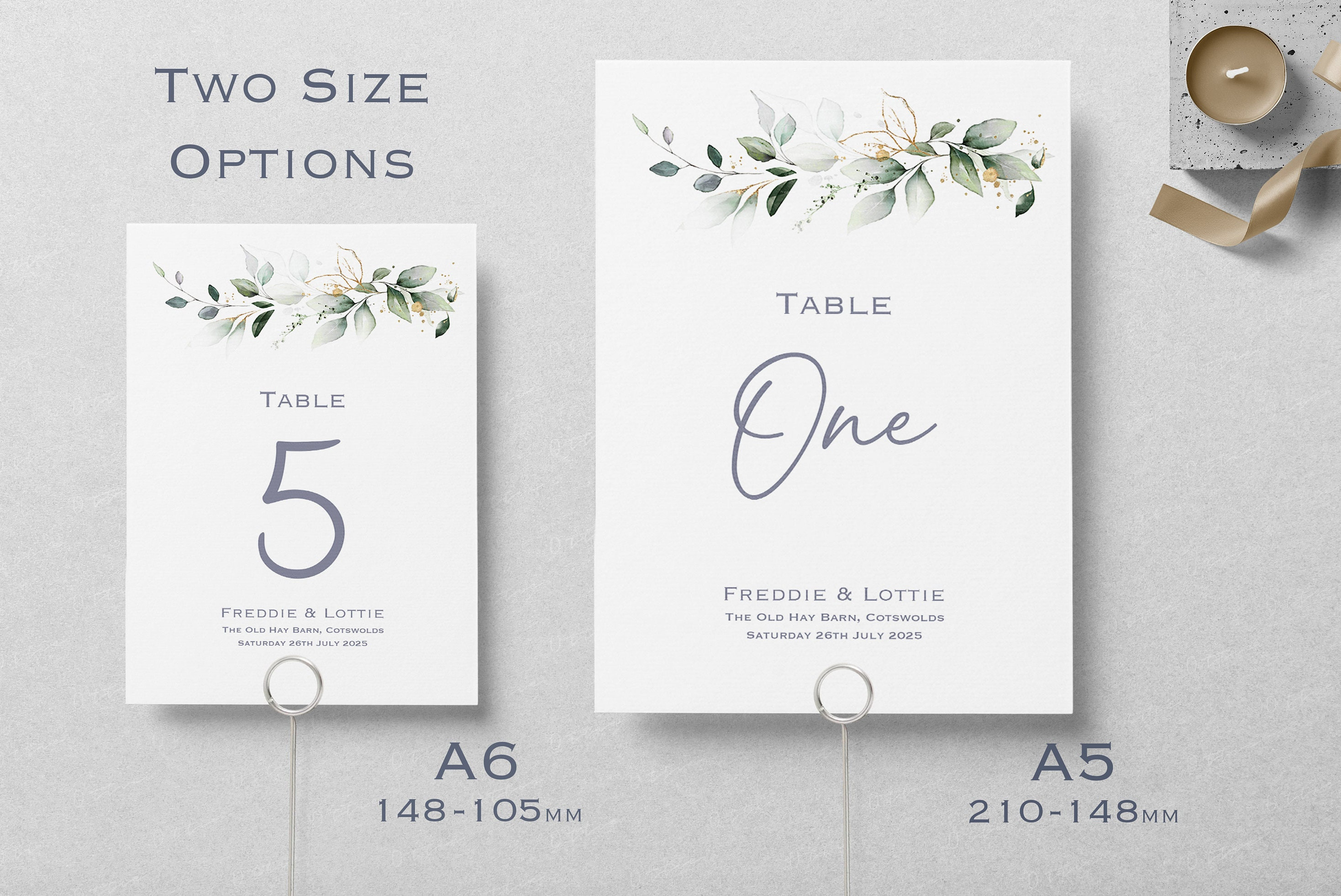 Green and Gold Leaf Wedding Table Numbers Floral Wedding - Etsy UK