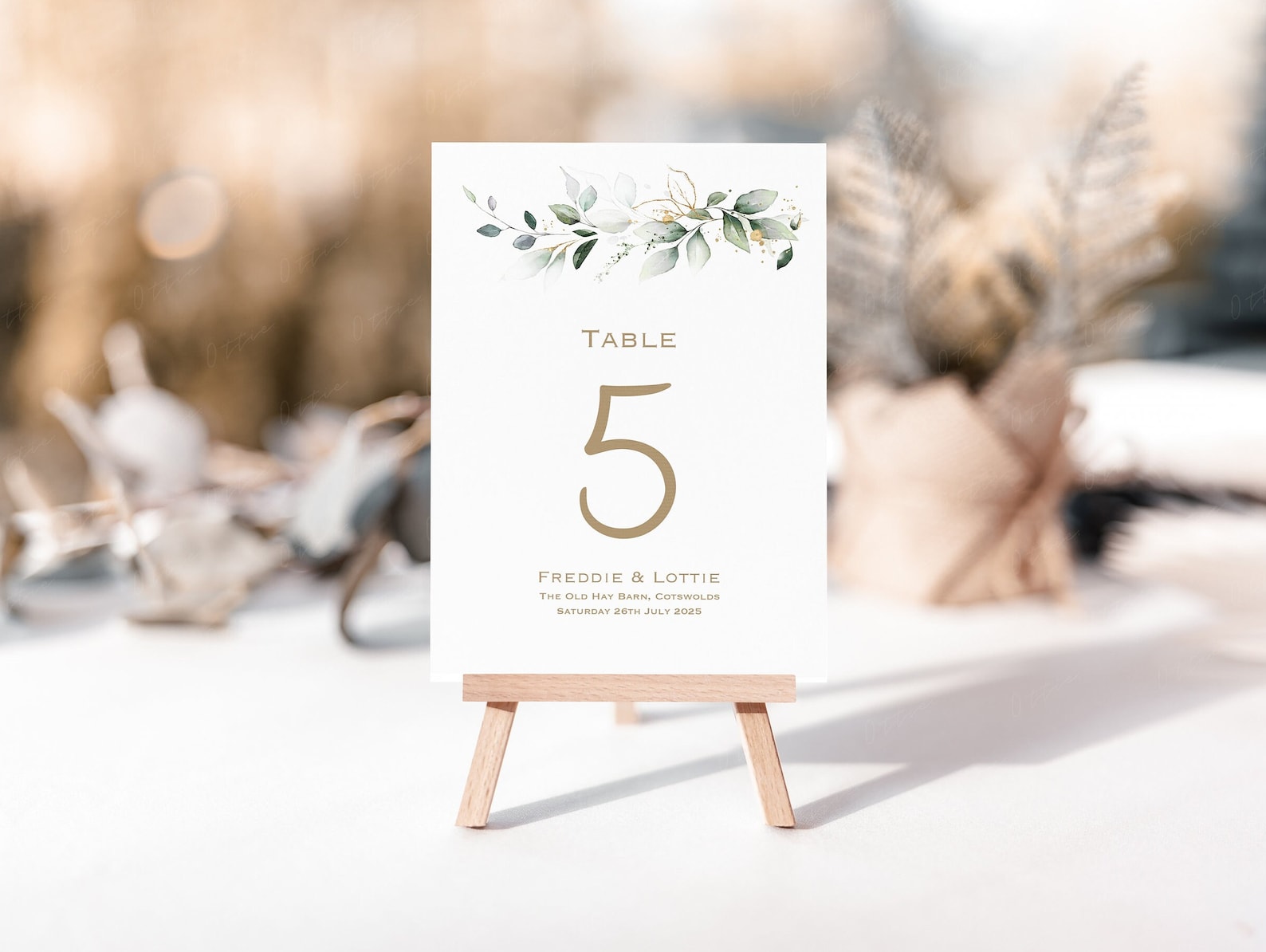 Green and Gold Leaf Wedding Table Numbers Floral Wedding - Etsy UK