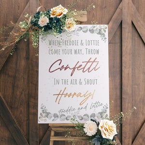 PRINTED With Your Names Personalised Wedding Confetti Sign Wedding Day ...