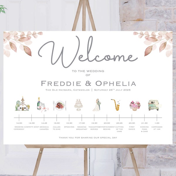 Wedding Timeline Sign - Etsy