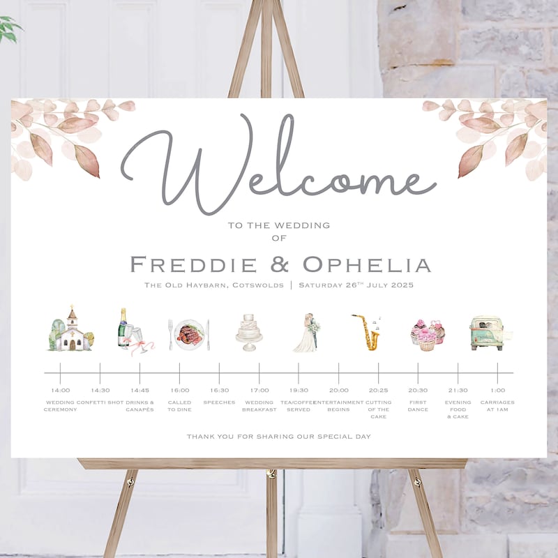 Wedding Timeline Sign - Etsy