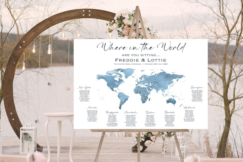 World Map Wedding Table Plan Where in the World Are You - Etsy UK