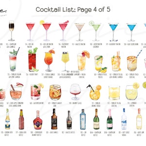 PRINTED Hen Party Wedding Signature Cocktail Sign | Personalised ...